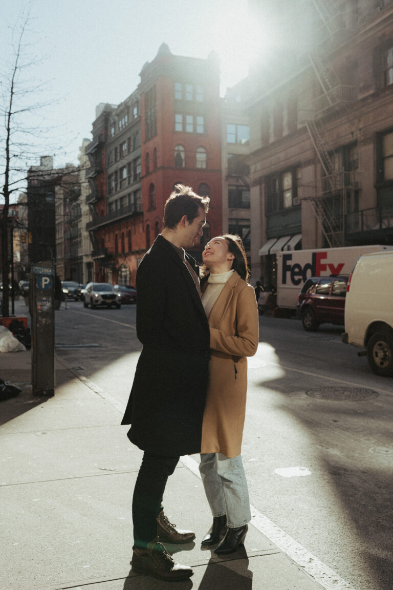 A Chilly Morning Engagement Photoshoot in Soho New York City - Randi ...