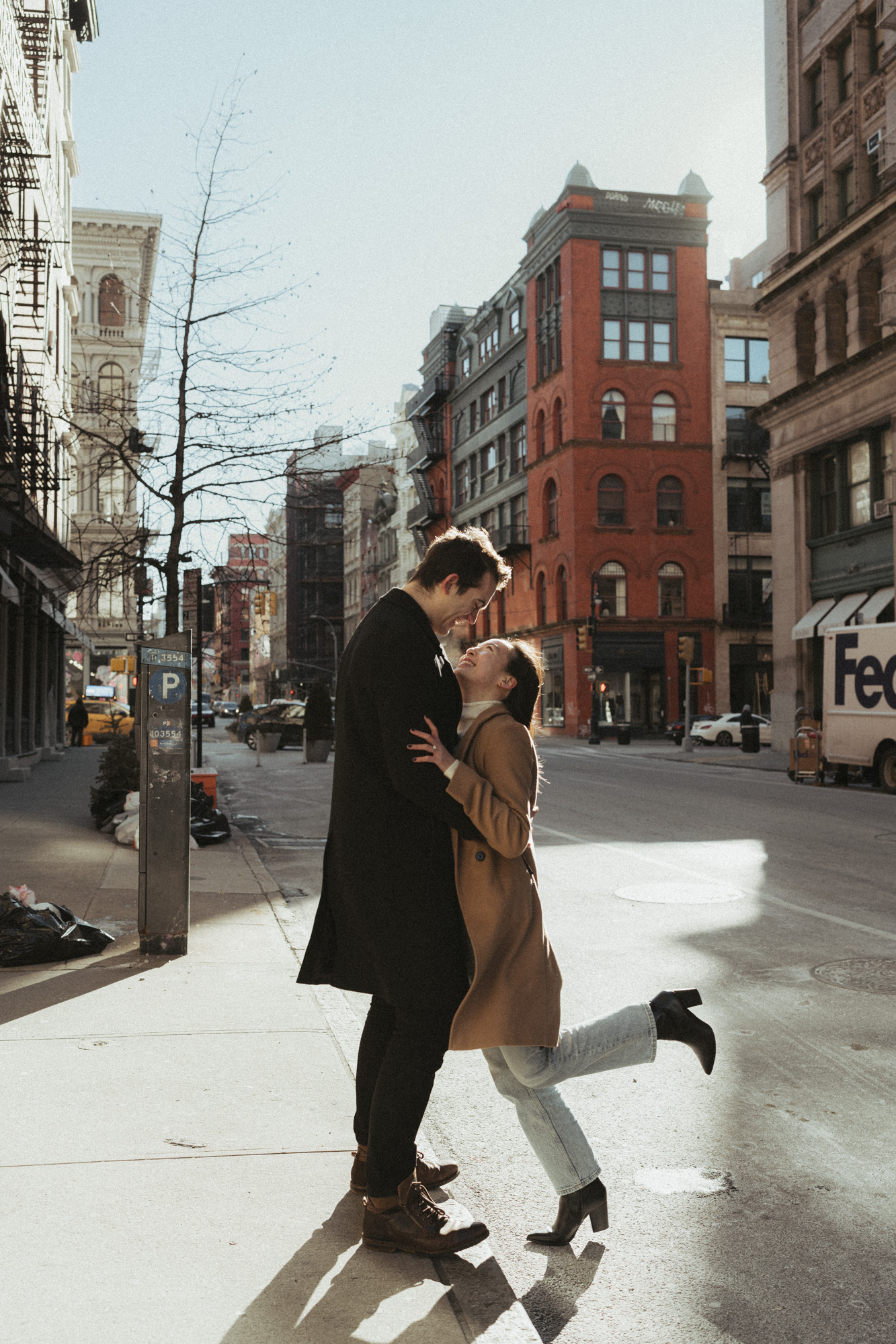 A Chilly Morning Engagement Photoshoot in Soho New York City - Randi ...